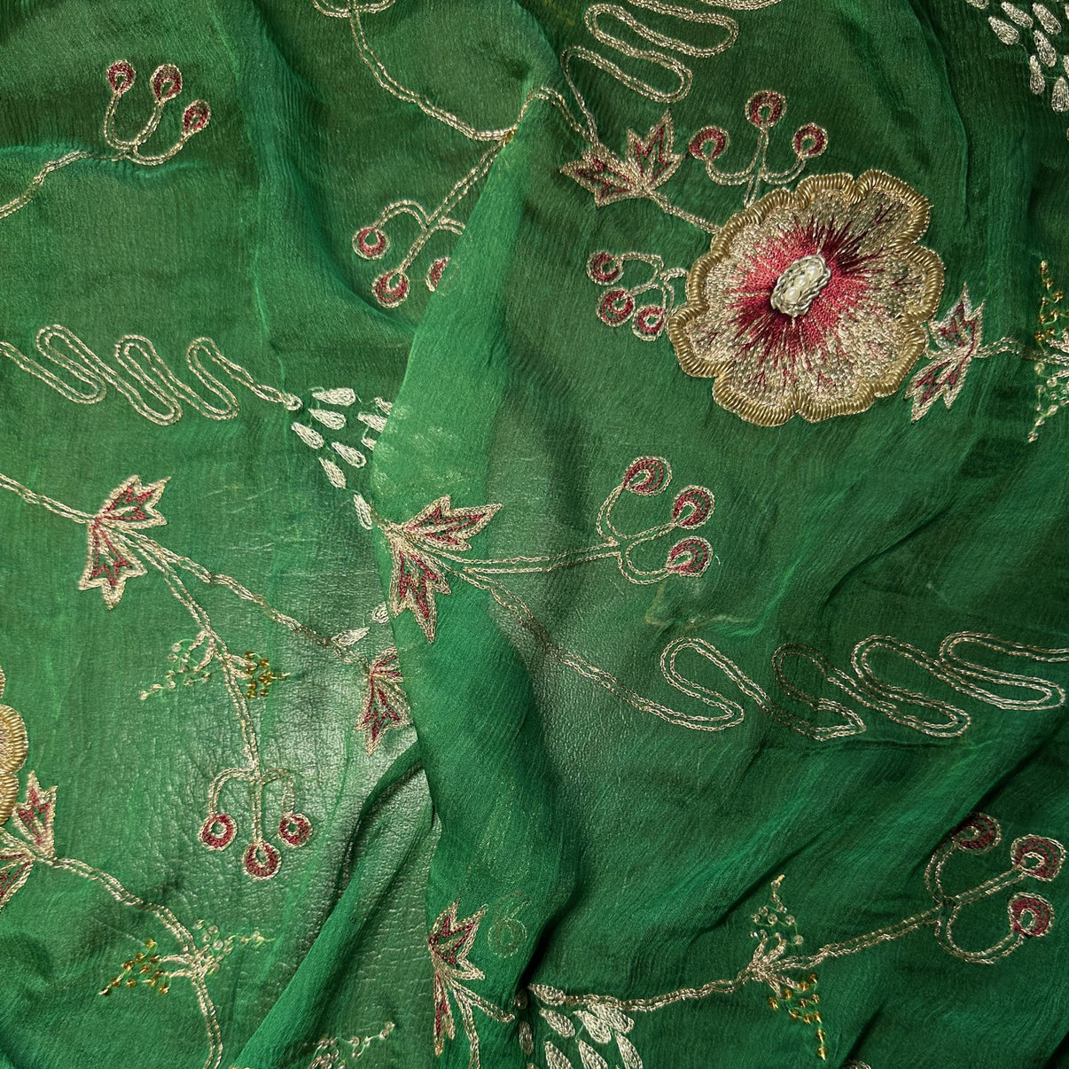 EMBROIDERED METALLIC SILK CHIFFON – Silks NZ by Sherazad Silks